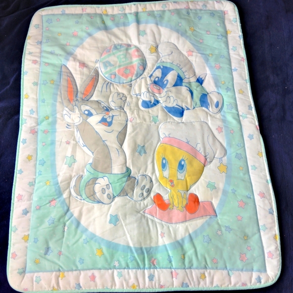 Warner Bros. | Bedding | Vtg 99s Baby Looney Tunes Crib Blanket ...